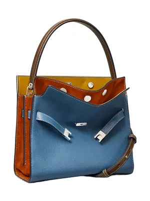 Tory Burch Small Lee Radziwill Double Bag Wheat Blue