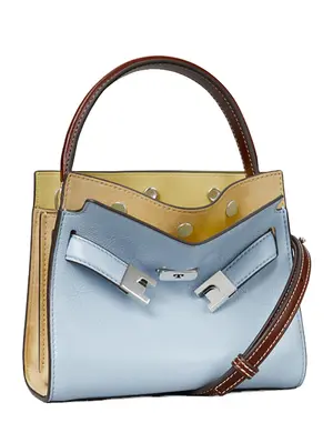Tory Burch Petite Lee Radziwill Double Bag Blue Mist