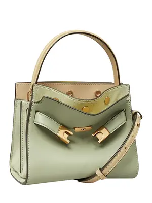 Tory Burch Petite Lee Radziwill Double Bag Pine Frost