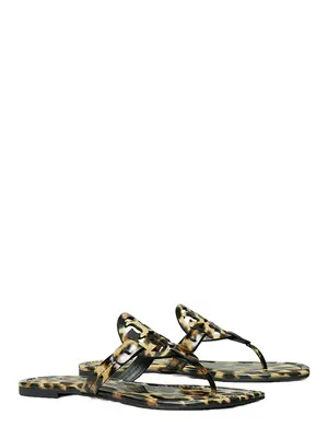 Tory Burch Miller Printed Patent Sandal Natural Leopard