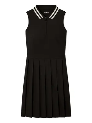 Tory Burch PERFORMANCE PLEATED COLLAR GOLF DRESS Black