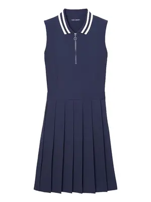 Tory Burch PERFORMANCE PLEATED COLLAR GOLF DRESS Navy Blue