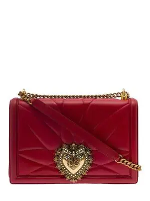 Dolce & Gabbana Dolce & Gabbana Large Devotion Quilted Shoulder Bag Red