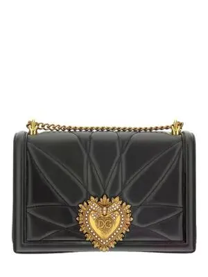 Dolce & Gabbana Dolce & Gabbana Large Devotion Quilted Shoulder Bag Black