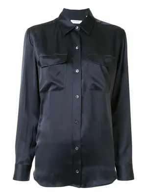 Equipment Signature Silk Shirt - Blue