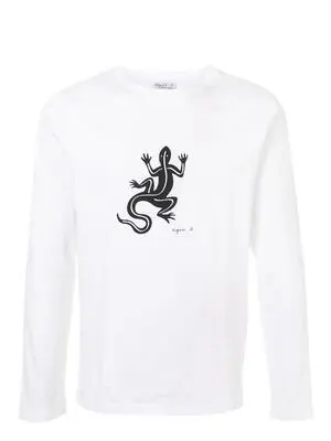 AGNÈS B. Coulos Lizard-print T-shirt - White