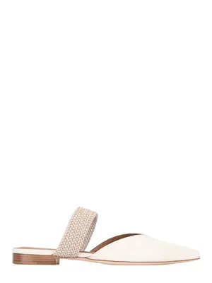 MALONE SOULIERS Maisie Flat Mules - White