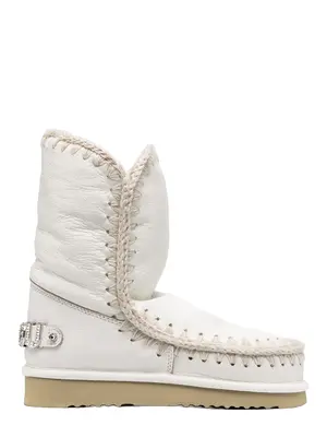Mou Embellished Logo Snow Boots - White