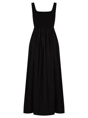 Matteau Gathered-waist Sleeveless Maxi Dress - Black