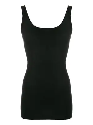 Vince Ribbed Tank Top - Black