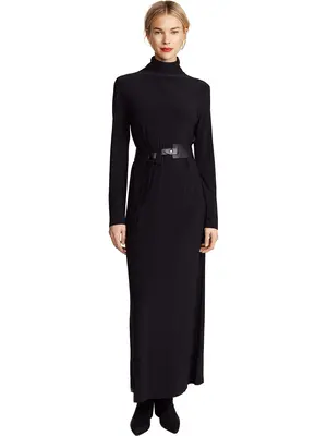 Norma Kamali Turtleneck Gown - Black