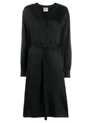 FORTE_FORTE Belted Shirt Midi Dress - Black
