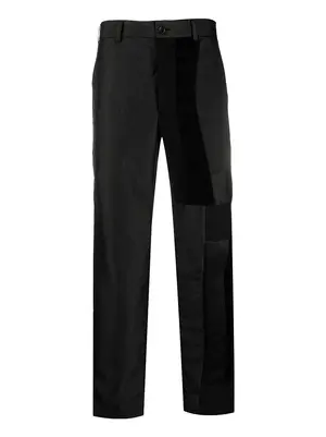 BLACK COMME DES GARÇONS Patchwork Straight-leg Trousers - Black