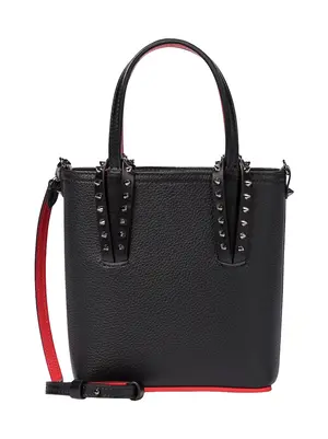 CHRISTIAN LOUBOUTIN Cabata Mini Leather Tote - Black