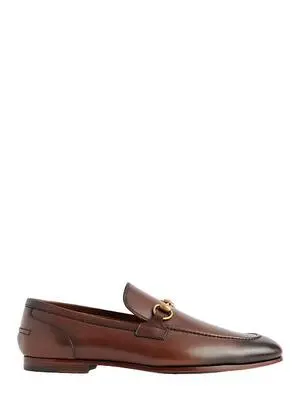 Gucci Jordaan Horsebit-Embellished Leather Loafers Fondente