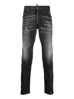 Dsquared2 Distressed Slim-fit Jeans - Black