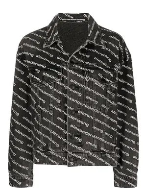 Alexander Wang All-over Logo-print Jacket - Black
