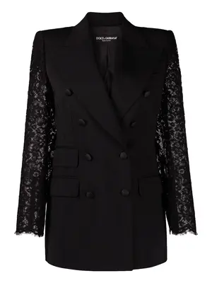 DOLCE & GABBANA Dolce & Gabbana Lace-Sleeve Blazer