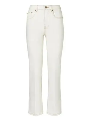 Tory Burch Cropped Flare Jean White Chalk Wash