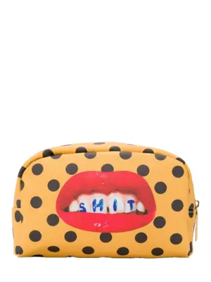 SELETTI Dotted-print Makeup Bag - Yellow