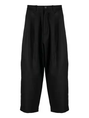 Isabel Benenato Drop-crotch Cropped Trousers - Black