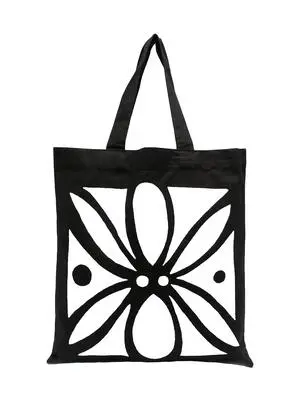10 CORSO COMO Abstract Floral Print Tote Bag - Black