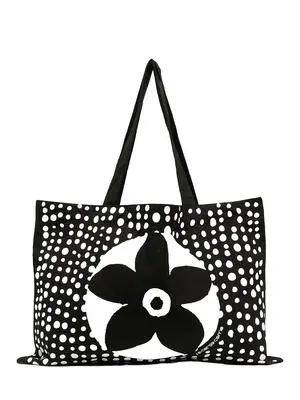 10 CORSO COMO Floral-print Canvas Tote Bag - Black