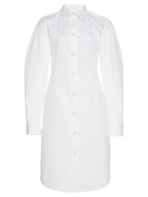 Bottega Veneta Stretch Poplin Shirt Dress - White