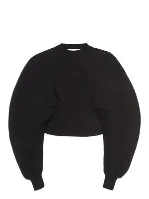 Bottega Veneta Ribbed-trim Wool Knit Sweater - Black