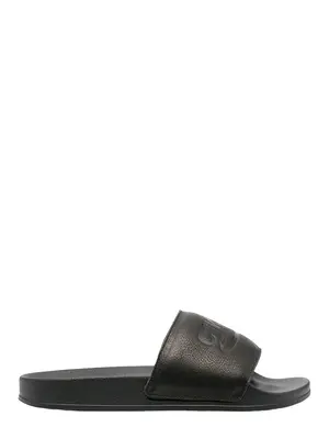 Heron Preston Logo Debossed Slides - Black