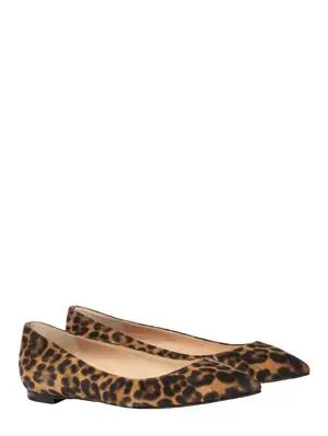 GIANVITO ROSSI Leopard-Print Ballet Flats