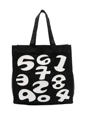 10 CORSO COMO Numbers-print Canvas Tote Bag - Black