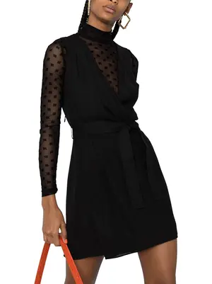 DSQUARED2 DSQUARED2 Belted Silk-Crepe Dress