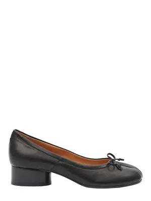 MAISON MARGIELA Tabi 30mm Leather Ballerina Pumps - Black