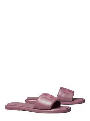 Tory Burch Double T Leather Slide Cipria