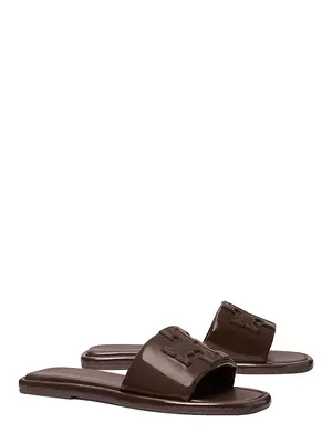 Tory Burch Double T Leather Slide Coco