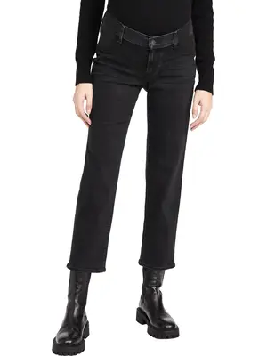 Paige Maternity Noella Straight Jeans - Black Willow