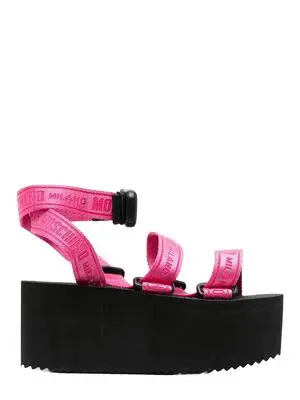Moschino Logo Strap Flatform Sandals - Pink