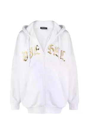 DIESEL® Foil Logo Zip-up Hoodie - White