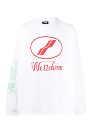 We11Done Logo Print Long-sleeved T-shirt - White