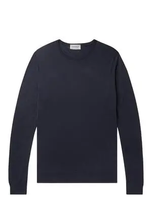 John Smedley Hatfield Slim-fit Sea Island Cotton Sweater - Blue