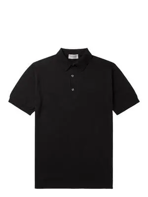 John Smedley Adrian Slim-fit Sea Island Cotton Polo Shirt - Black