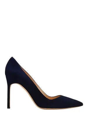 Manolo Blahnik Manolo Blahnik BB 105mm Suede Pumps Navy