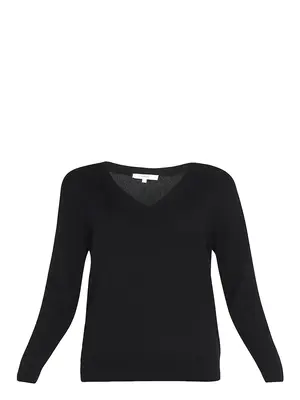 Vince Weekend V-neck Cashmere Pullover Sweater - Black