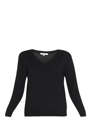 Vince Vince Weekend V-Neck Cashmere Pullover Sweater Black