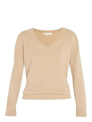 Vince Vince Weekend V-Neck Cashmere Pullover Sweater Camel