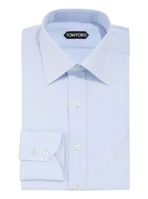 TOM FORD Solid Poplin Dress Shirt - Blue
