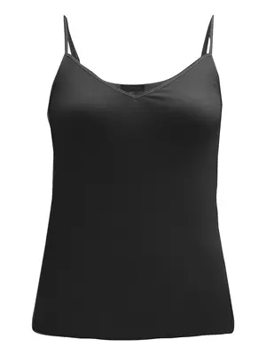Hanro Hanro Seamless Cotton V-Neck Camisole Black