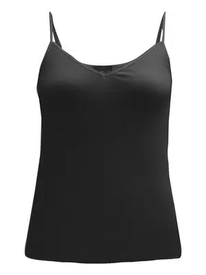 Hanro Hanro Seamless Cotton V-Neck Camisole Black