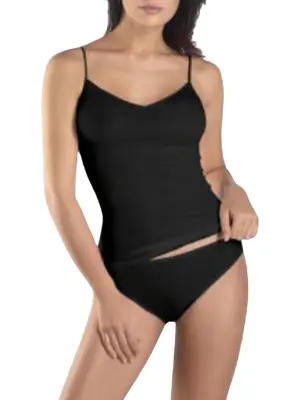 Hanro Hanro Seamless Cotton V-Neck Camisole Geranium